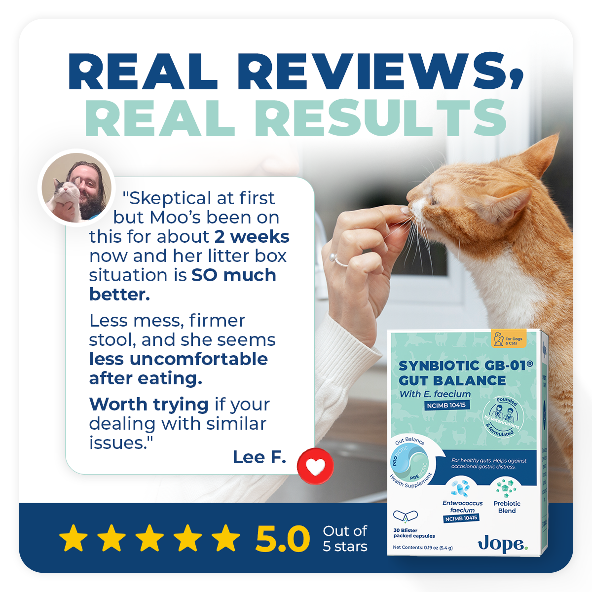 Synbiotic GB-01® Gut Balance | Probiotic for Dogs & Cats | Jope
